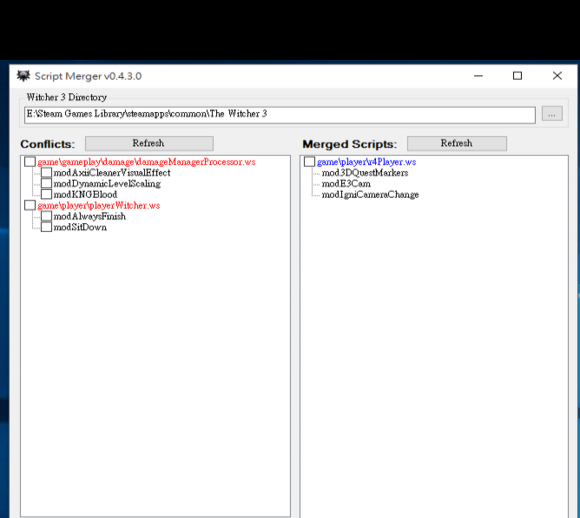 《巫师3》MOD冲突解决，Script Merger与手动合成方法详解？-ZOL问答